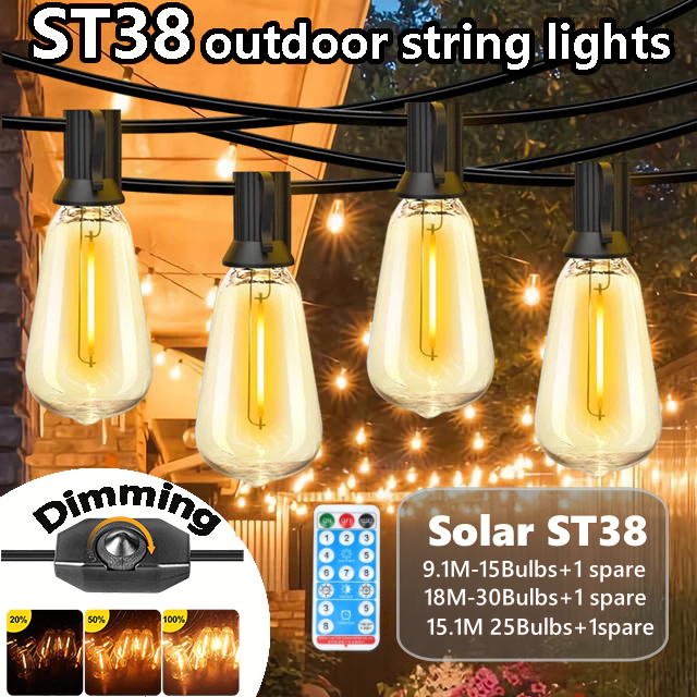 LED Bulb String Lights Cafe Lights Outdoor Garden Lights Dimmable ...