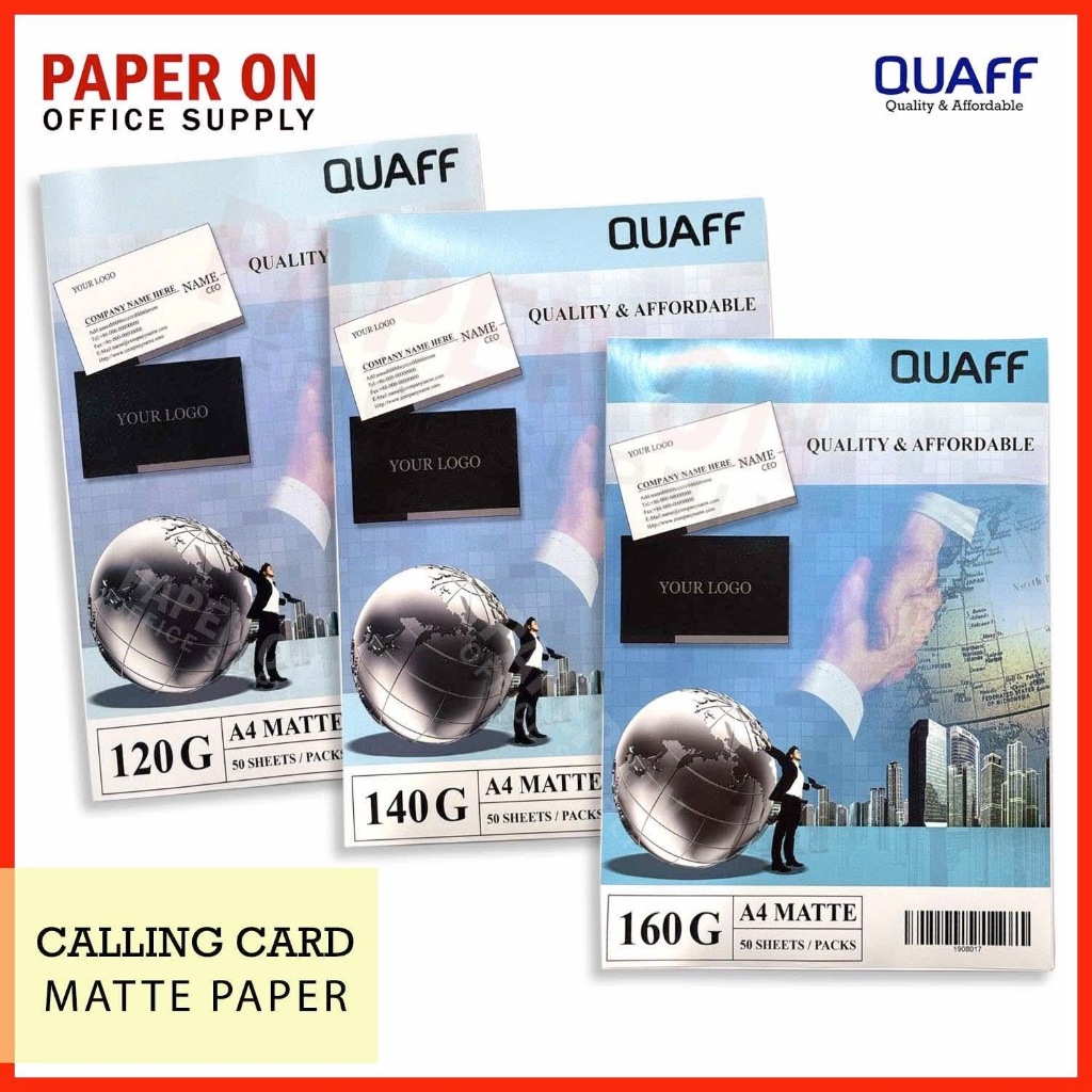QUAFF Calling Card paper Matte A4 double sided (120g/140g/160g) 50 ...