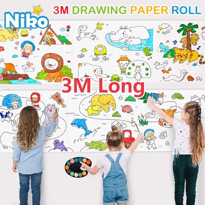 NIKO 3M Coloring Roll Painting Paper Drawing Roll Graffiti Wallpapers ...