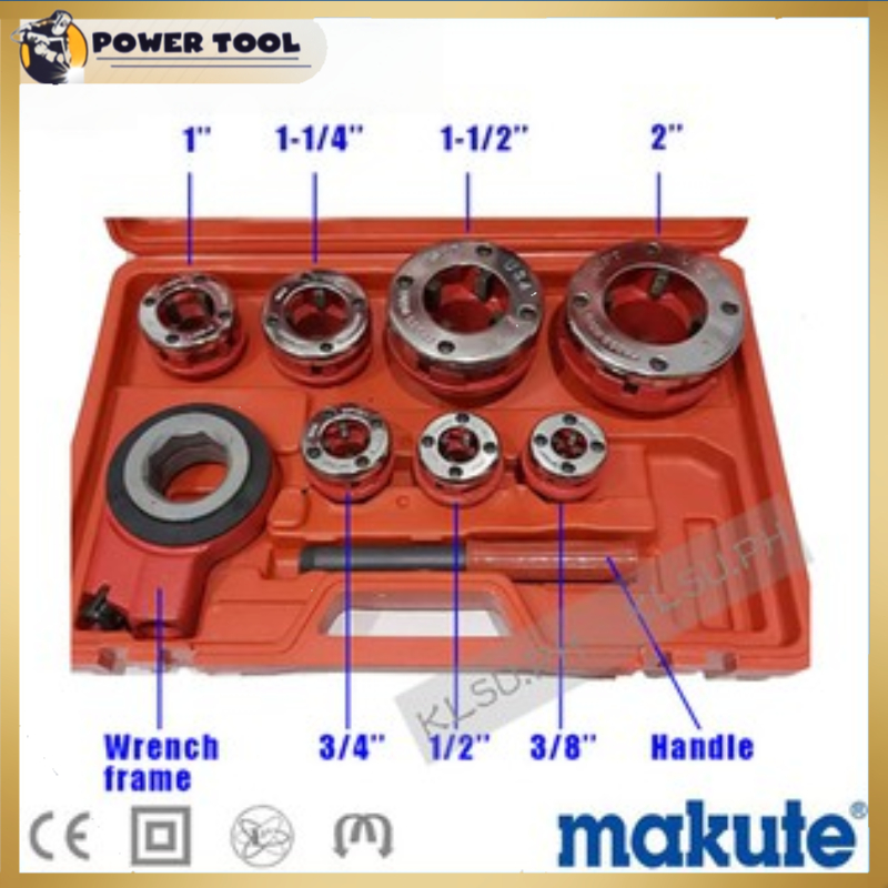 KLSU Ratchet Pipe Threader Kit, Ratcheting Pipe Threading Tool Set w/ 7 ...
