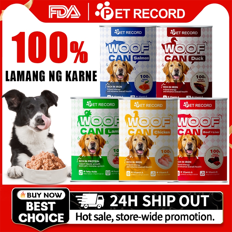 【PET RECORD】 430g/Can Dog Food 100% Lamang Ng Karne Dog Can Dog Wet ...