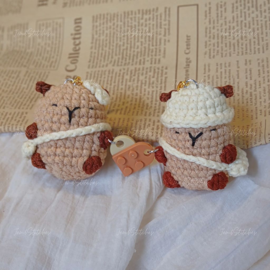 Couple Capybara Crochet Keychain | Gift for couples, boyfriends ...
