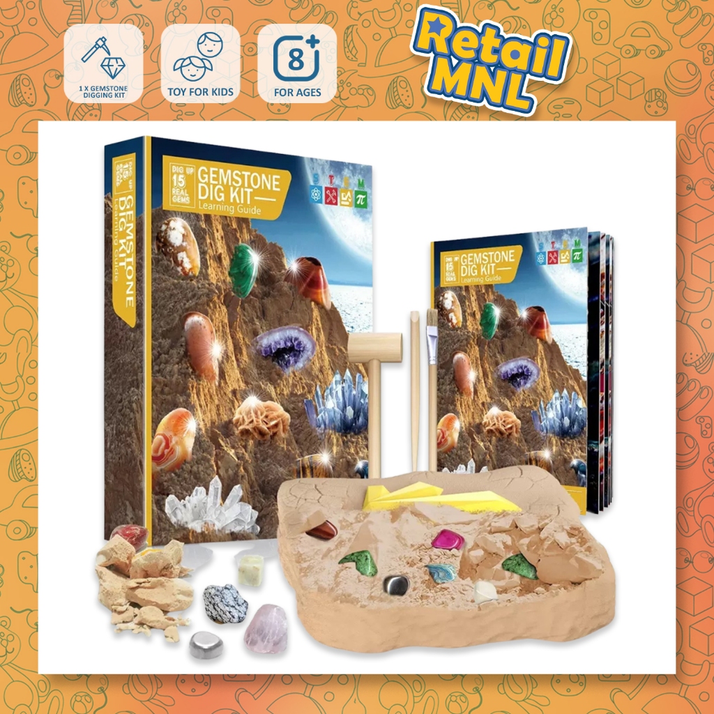Retailmnl Gemstone Digging Kit – 12 Authentic Real Gems for Fun ...