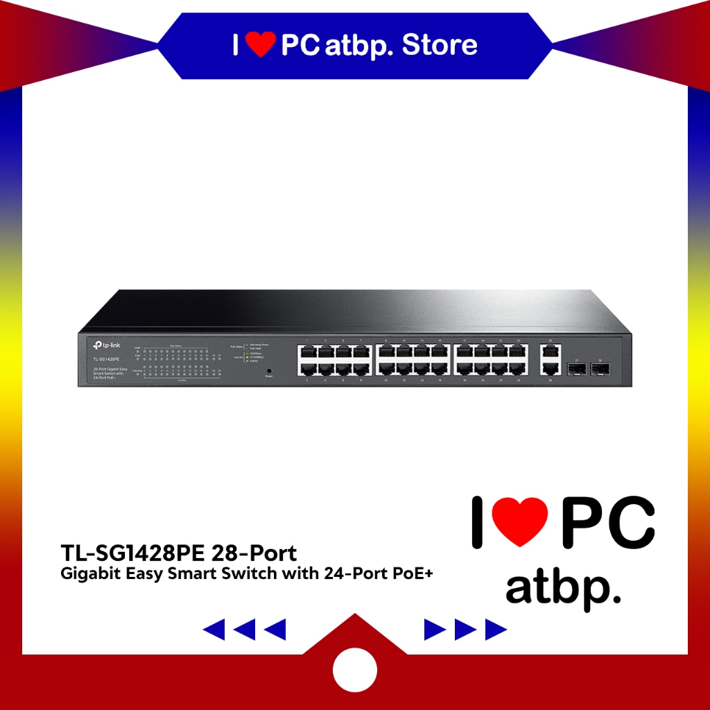 TPLINK TL-SG1428PE 28-Port Gigabit Easy Smart Switch with 24-Port PoE+ ...