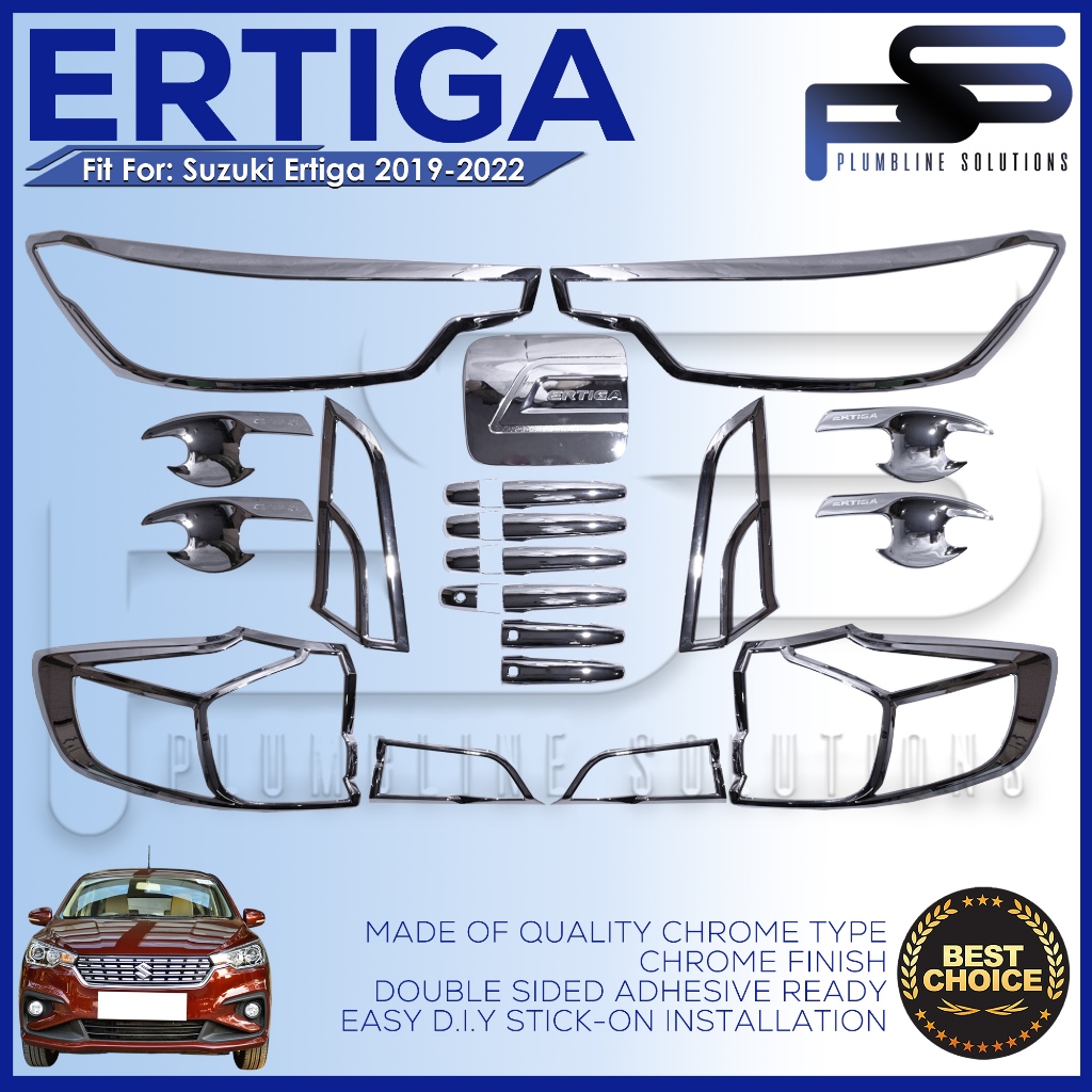 Suzuki Ertiga 2014 - 2018 / 2019 - 2025 Black Garnish Cover Combo Set 5 in 1 Car Accessories ...
