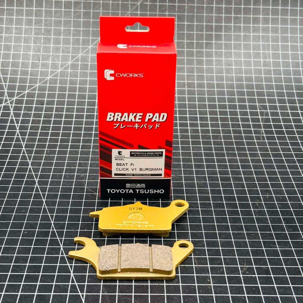 CWORKS TOYOTA TSUSHO BRAKE PAD SET FOR HONDA BEAT CLICK V1 BURGMAN ...