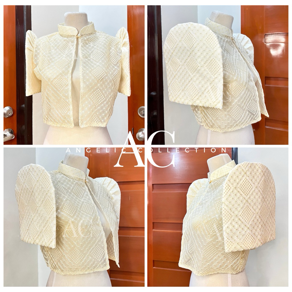 Angelic Collection | Modern Filipiniana Bolero — Full Lace Banig ...