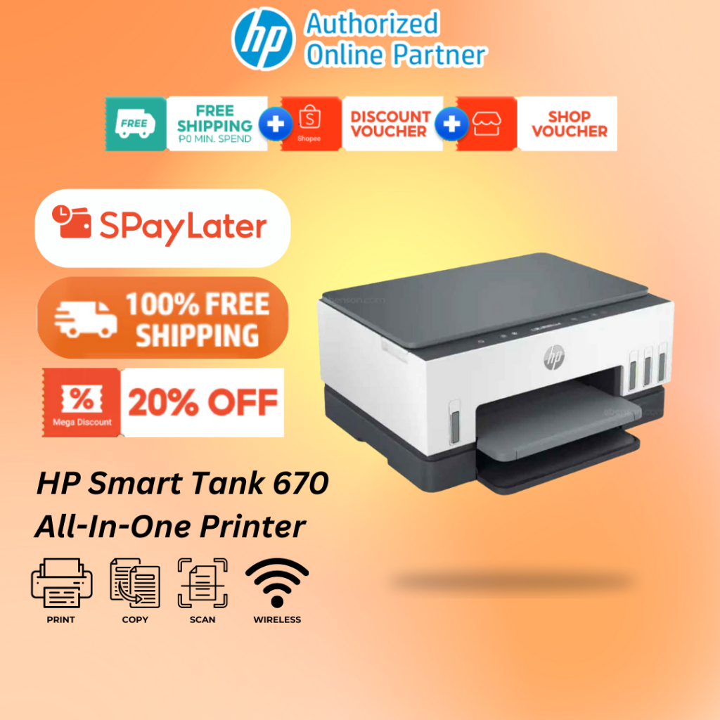 HP Smart Ink Tank 670 A4 Color Printer All in One Printer, Scanner ...