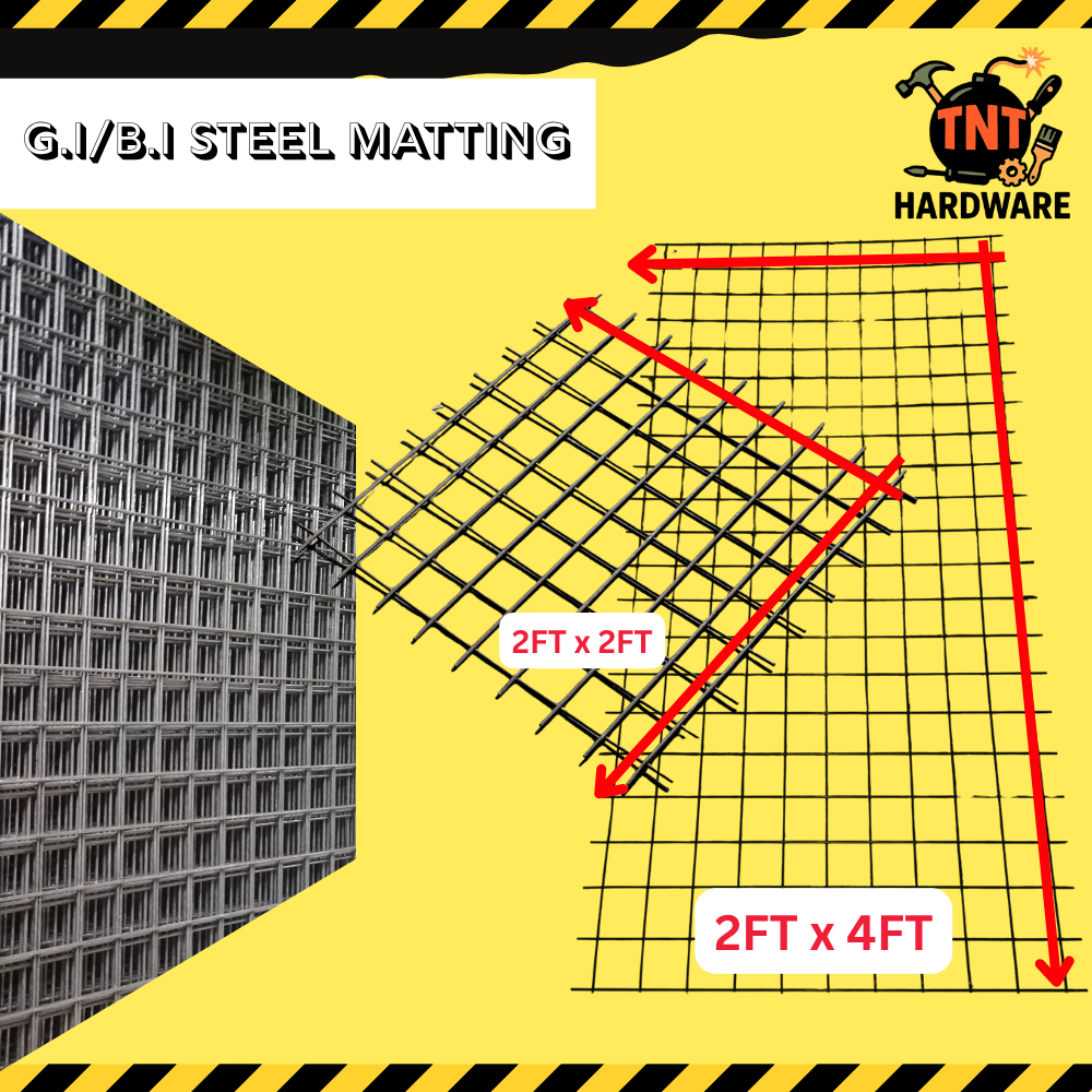 Galvanized Iron & Black Iron Steel Matting 2x2 3.5mm and 2.5mm Sold per 2ftx4ft / 2ftx2ft ...