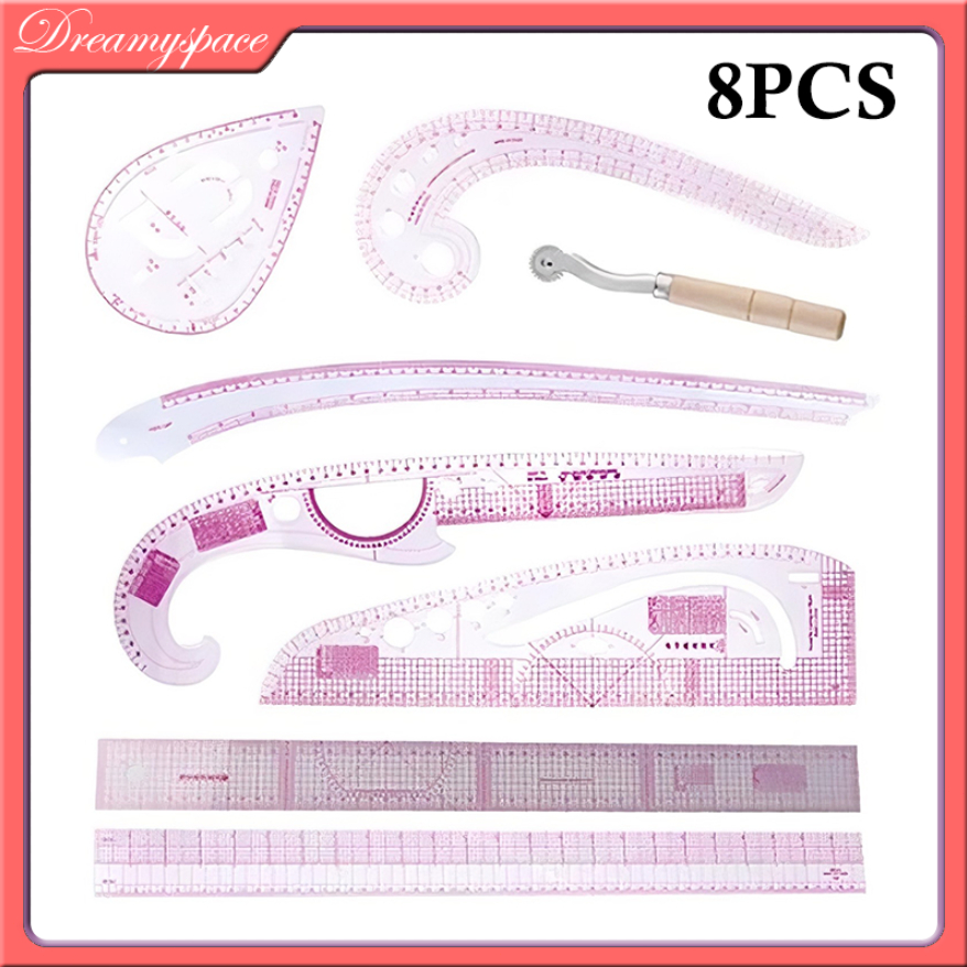 8Pcs/Set Tailor Measuring Kit French Curve Ruler Sewing Rulers Set for ...