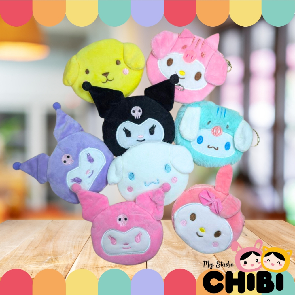 [My Studio Chibi] Kawaii Plush Coin Purse Sanrio Cinnamoroll Kuromi ...