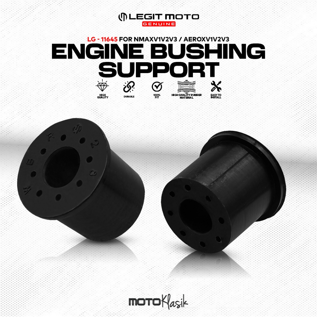 LEGITMOTO NMAX V1 V2 V3 / AEROX V1 V2 V3 ENGINE BUSHING SUPPORT BLACK ...