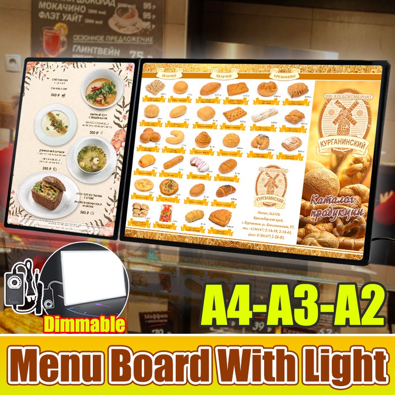 Super bright menu board with light Stand White light Brightness angle adjustable light box ...