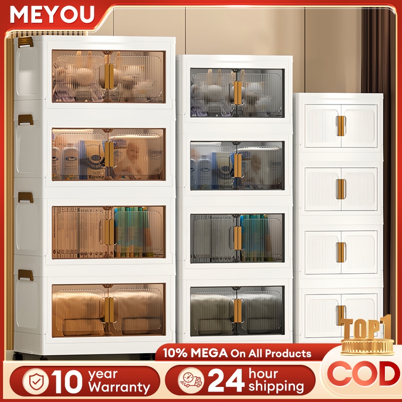 MEYOU Foldable Cabinet For Kitchen Durabox White Cabinet for Clothes ...