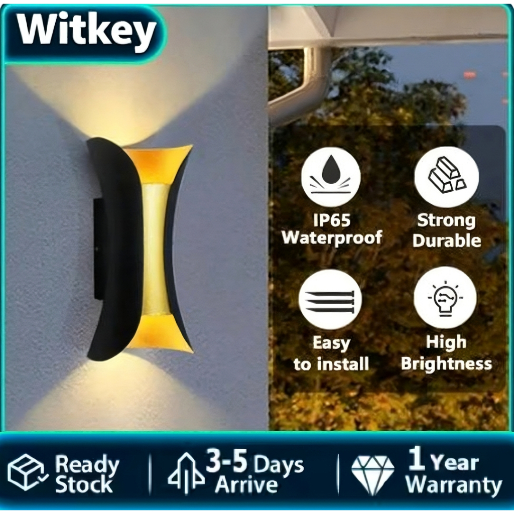 Witkey LED Wall Light Outdoor Waterproof Modern Minimalist Garden ...