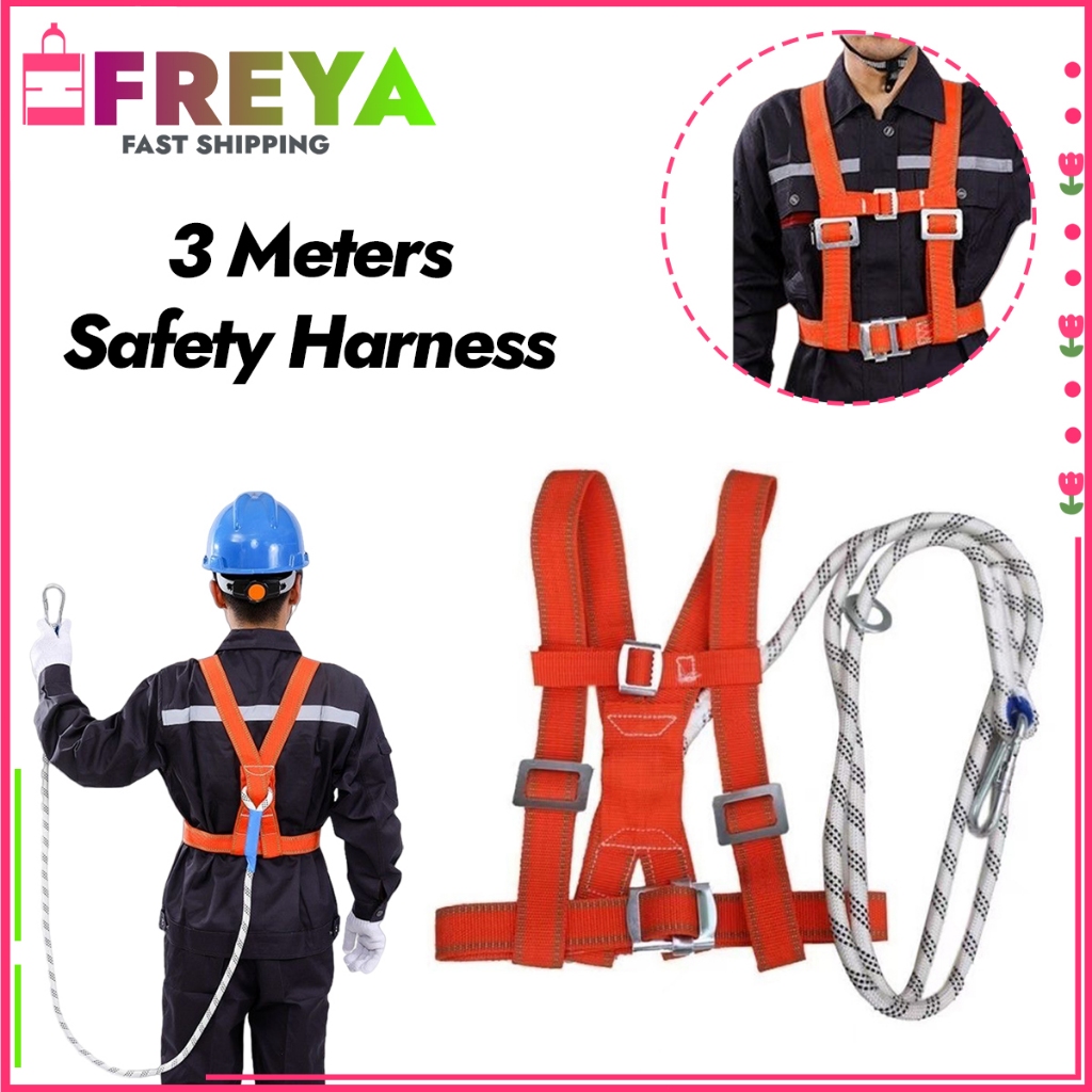 118 Inches Fall Protection Body Harness with Hook High Strength Safety ...