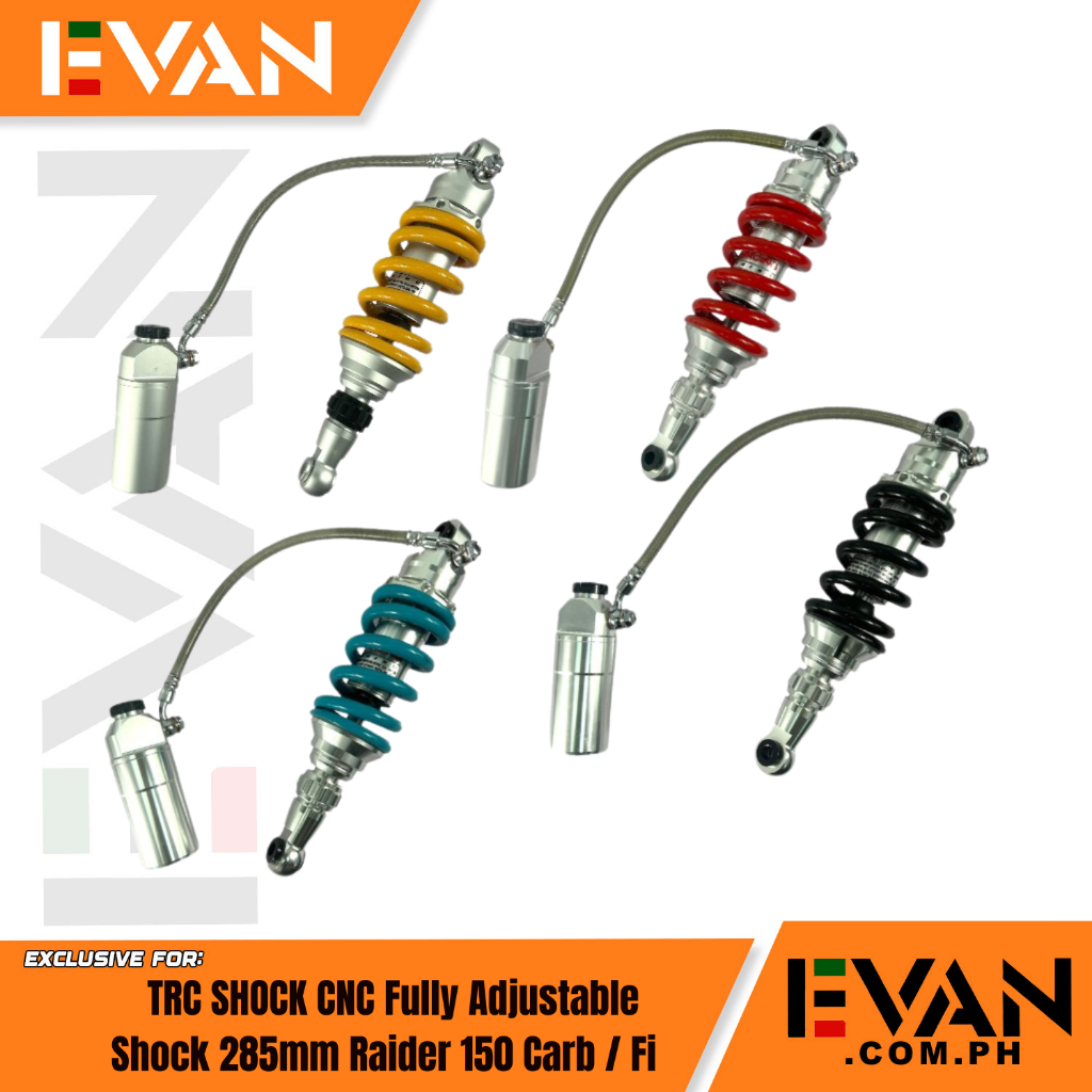 EVAN.COM TRC 285mm Rear Mono Shock For Raider 150/Carb/Fi With Gas Tank ...