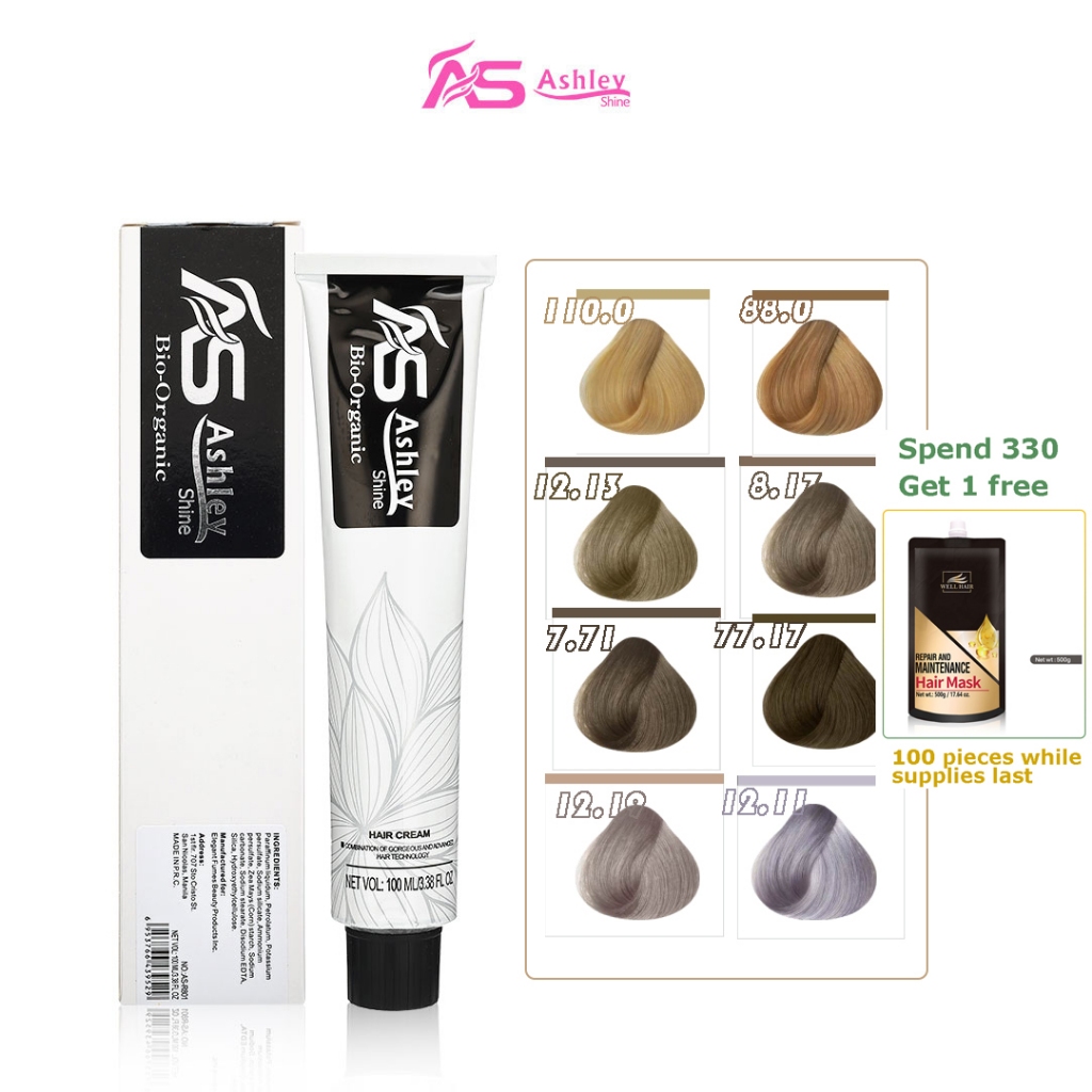 Ashley Shine Bio-Organic Hair Color Intense Natural Ash/Blonde /Brown ...