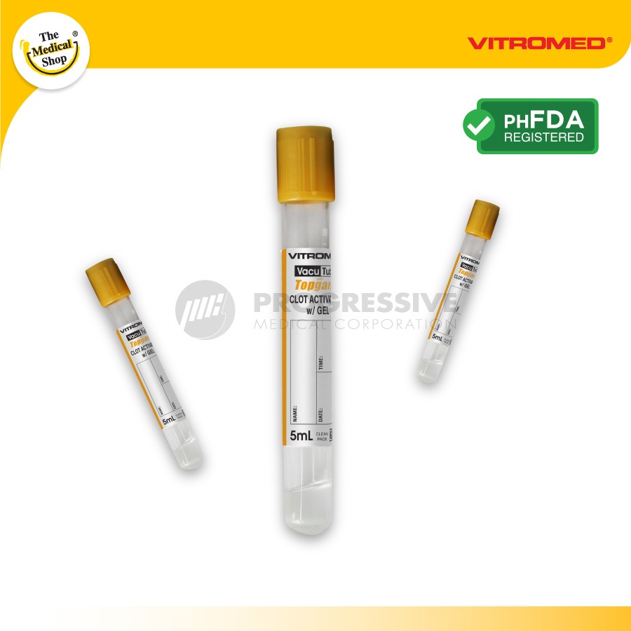 Vitromed Blood Collection Tube, Clot Activator w/ Gel, 5ml (100s ...