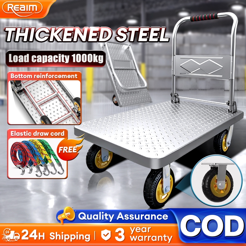 Heavy Duty Trolley Cart Foldable Portable Push Cart Kapasidad 1000kg ...