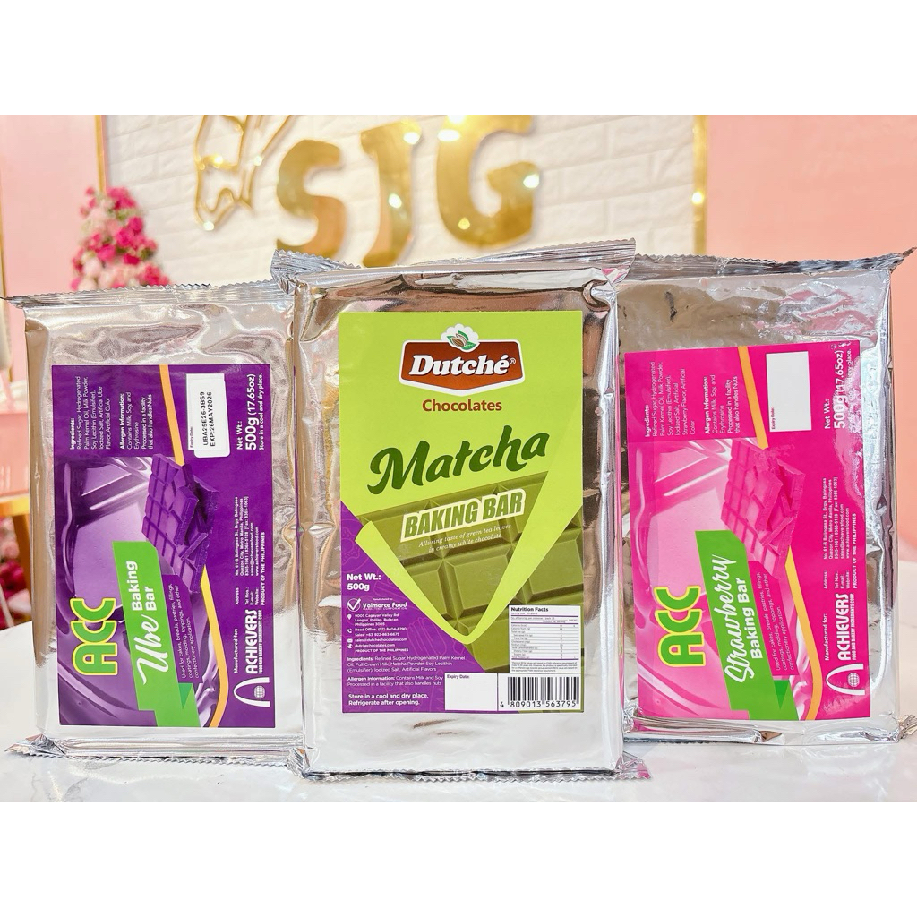 Achievers Dutche Matcha Strawberry Ube Bar 500g Suisse Choco chips ...