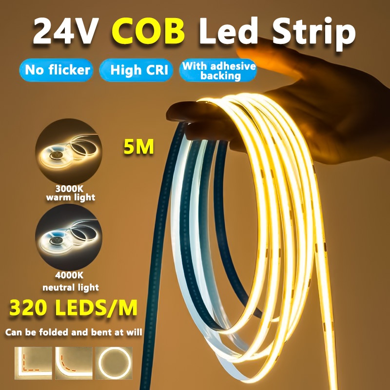 12v/24v LED Strip Light Waterproof 5m IP67 Flexible Light Strip Living ...