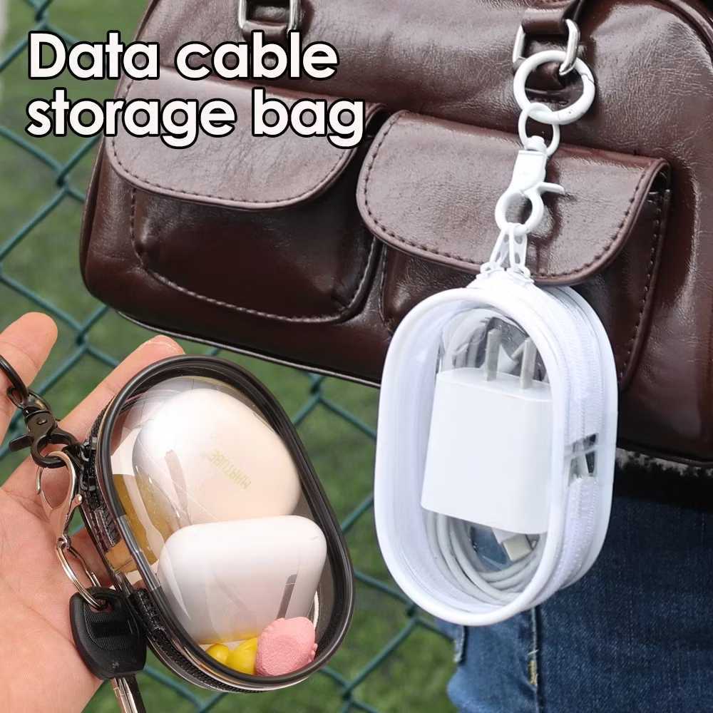 Clear Data Cable Storage Box Portable Cable Protective Cover Storage of ...