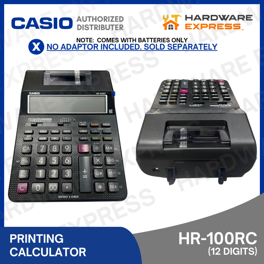 CASIO HR-100RC Adding Machine Printing Calculator 12 Digits | Shopee ...