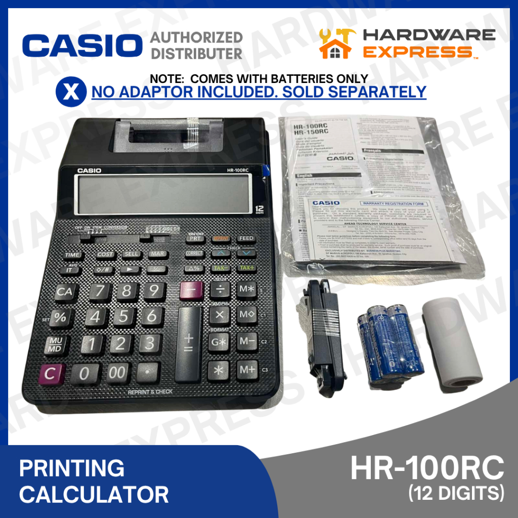CASIO HR-100RC Adding Machine Printing Calculator 12 Digits | Shopee ...