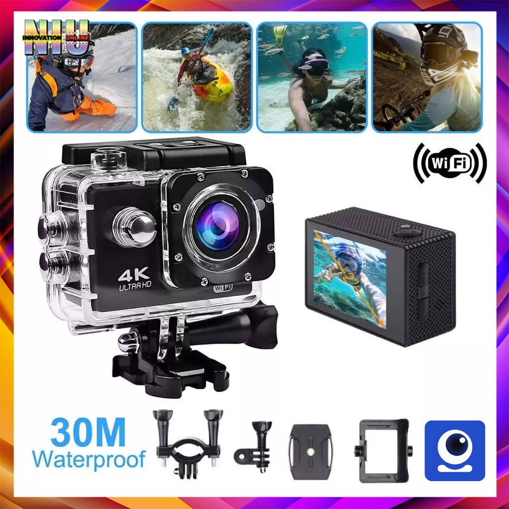 4K Sports Action Camera Waterproof Ultra HD Camera DV 2.0 Inch Screen ...