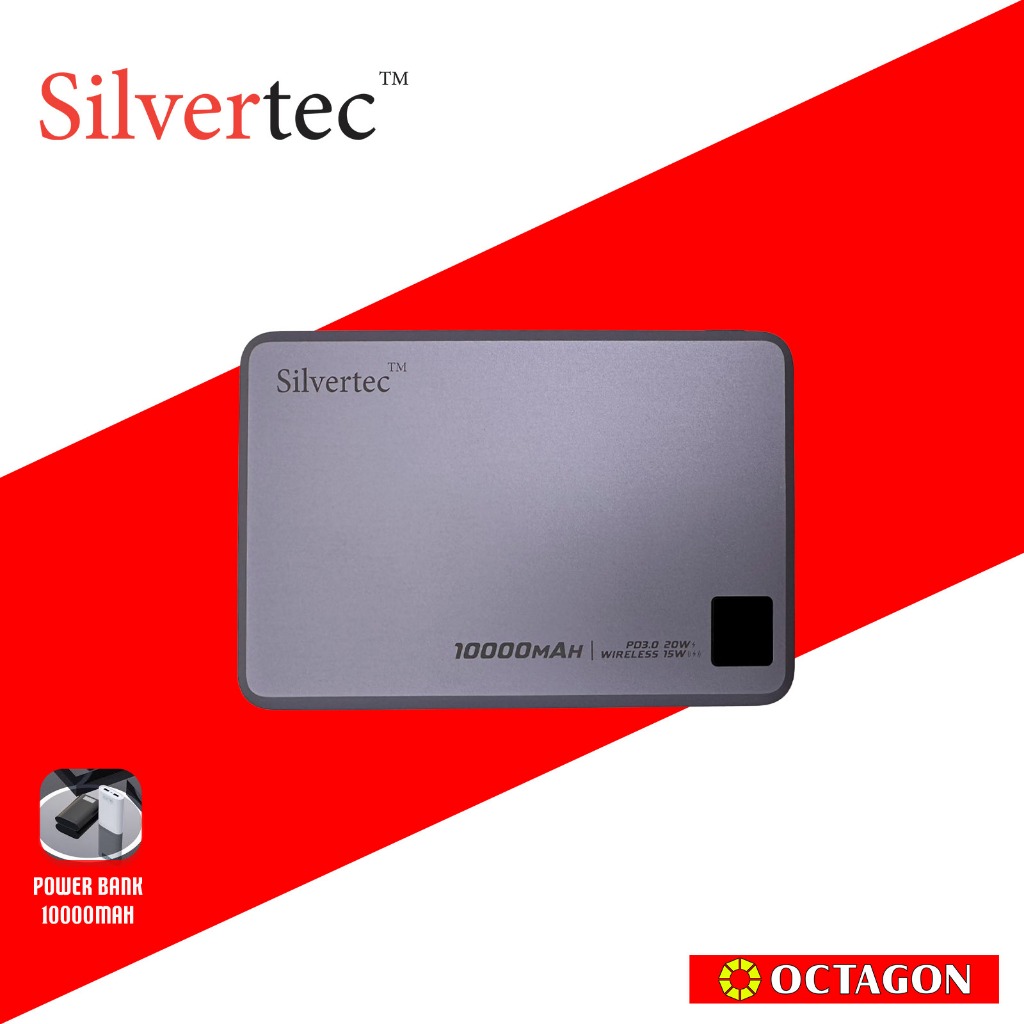SILVERTEC SRT-MP100-PP ULTRA-SLIM MAGNETIC WIRELESS PD20W POWERBANK ...