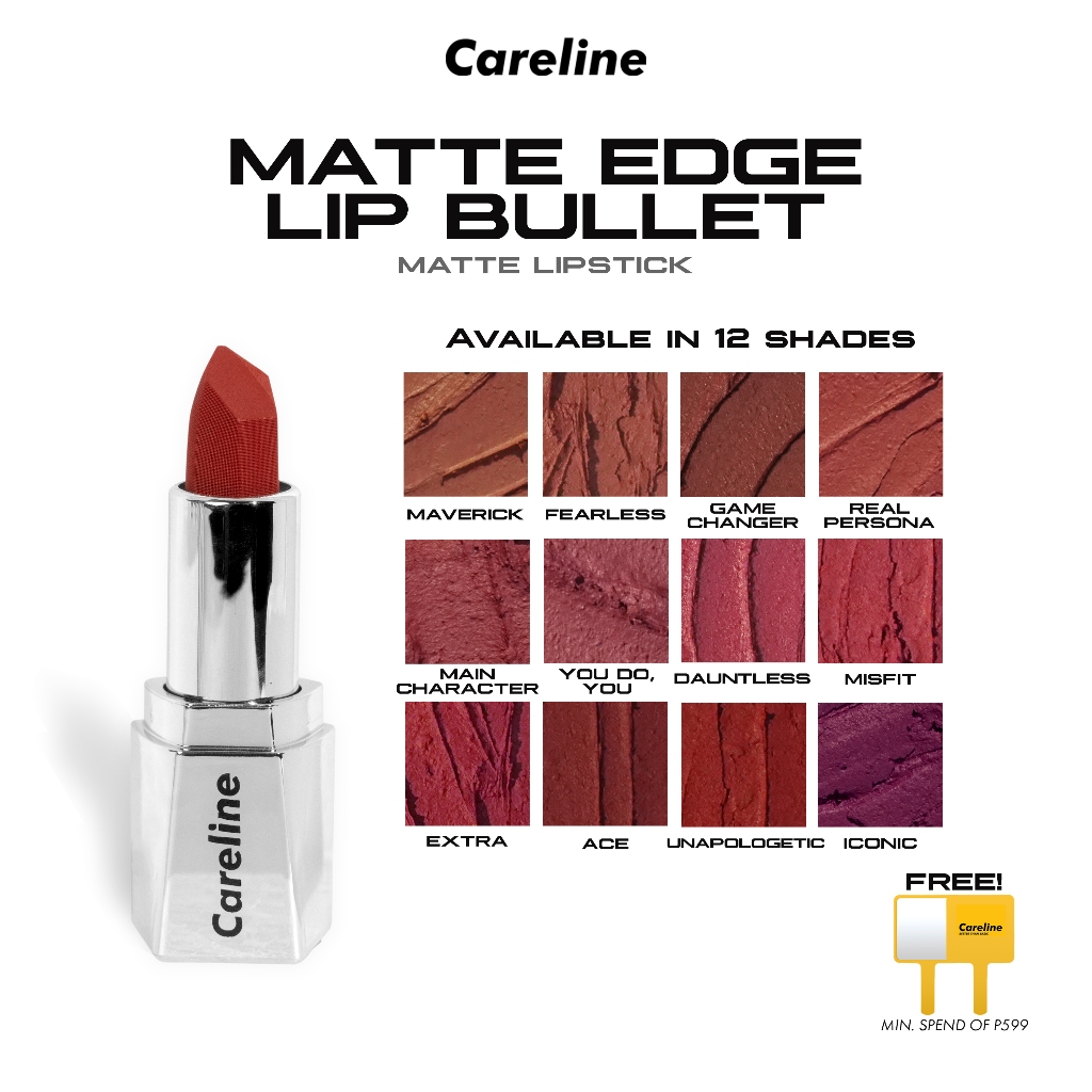 Careline Matte Edge Lip Bullet - 3.4g | Shopee Philippines