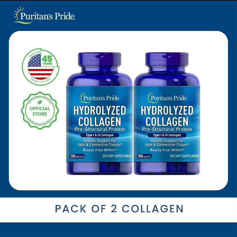 Puritan's Pride Hydrolyzed Collagen 1000mg 180 tablets | Shopee Philippines
