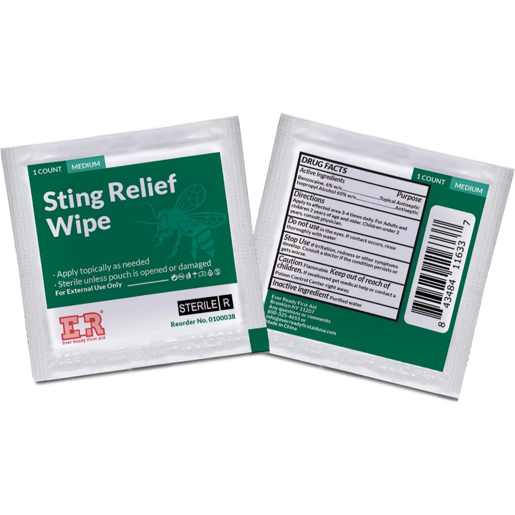 Ever Ready First Aid Sting Relief Wipes - Instant Itch & Pain Relief ...