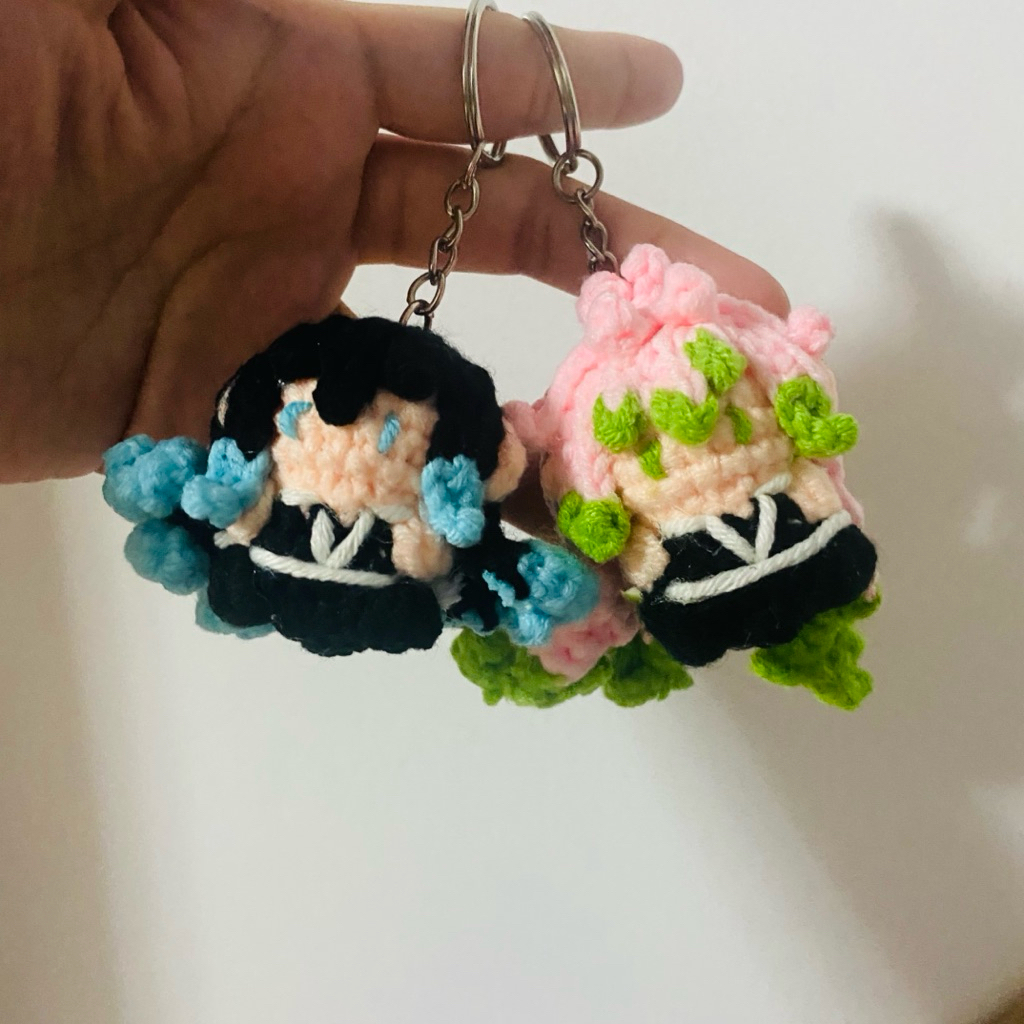 Demon Slayer Crochet Mitsuri and Muichiro Keychain | Shopee Philippines