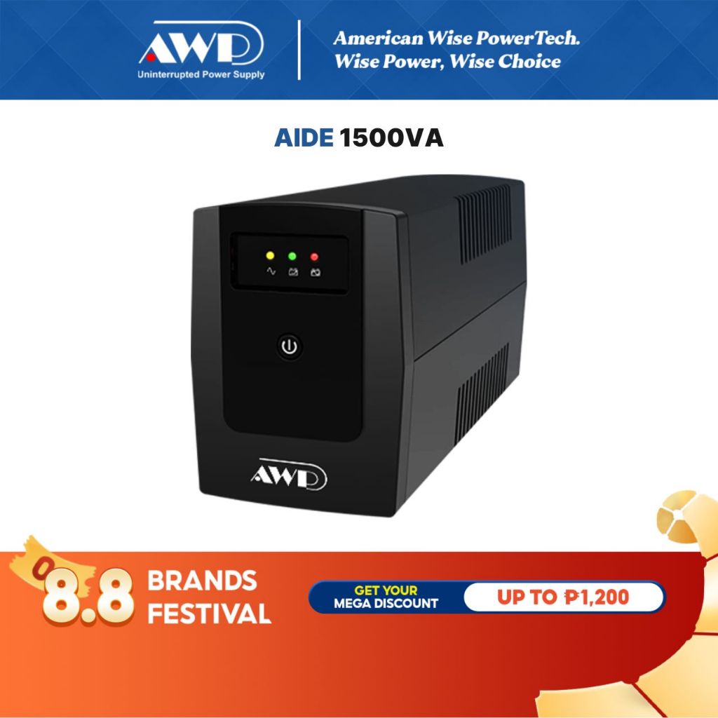 AWP Aide 900W-1500VA UPS with AVR Uninterruptible Power Supply (6 ...