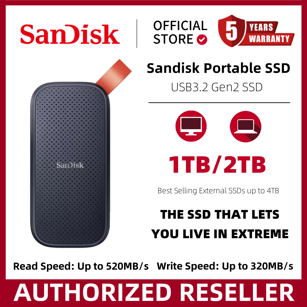 Sandisk Extreme Portable 1TB / 2TB USB 3.2 1050 1000mbss Black external ...