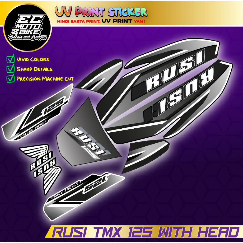Rusi Sticker 125 Decals - TMX 125 Custom Graphics - Head Decals for ...