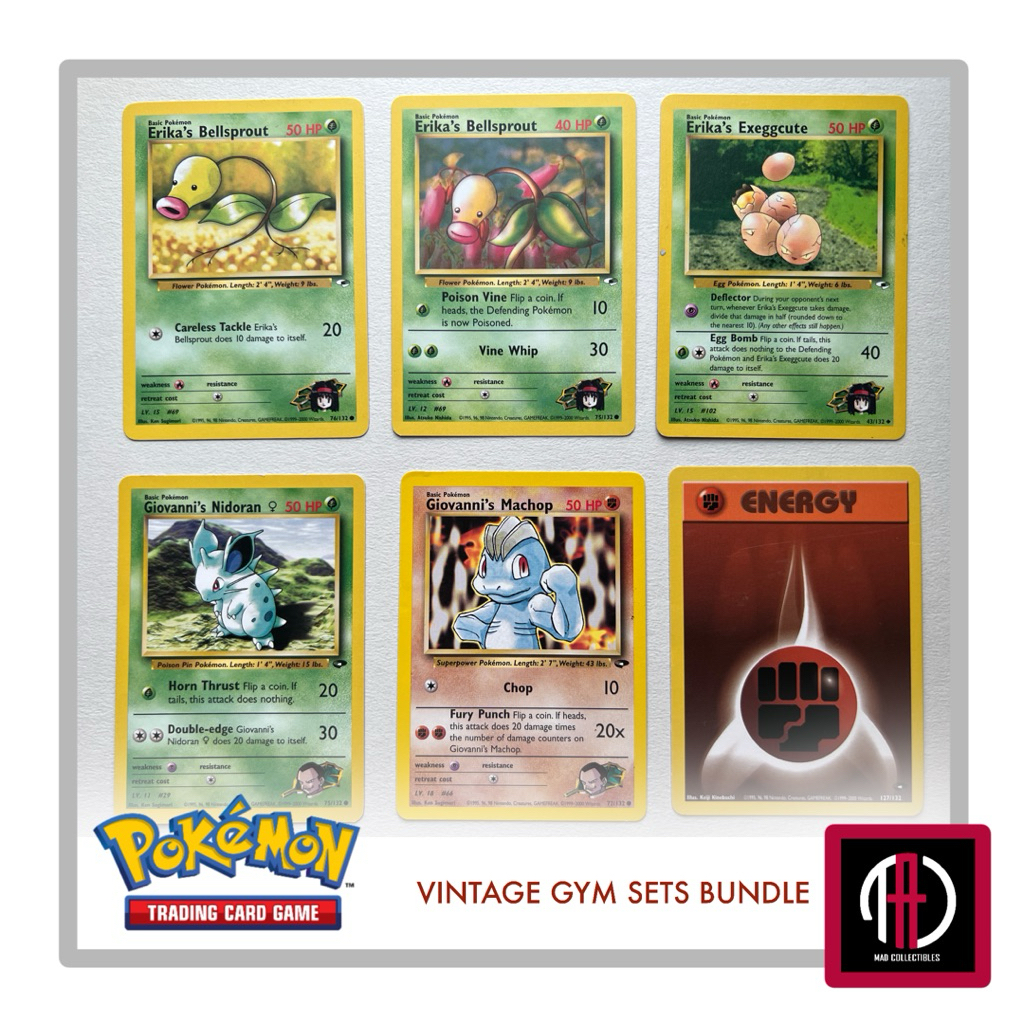 Pokemon TCG Bundles - Vintage Gym Set Cards Bundle - Erika's Bellsprout ...