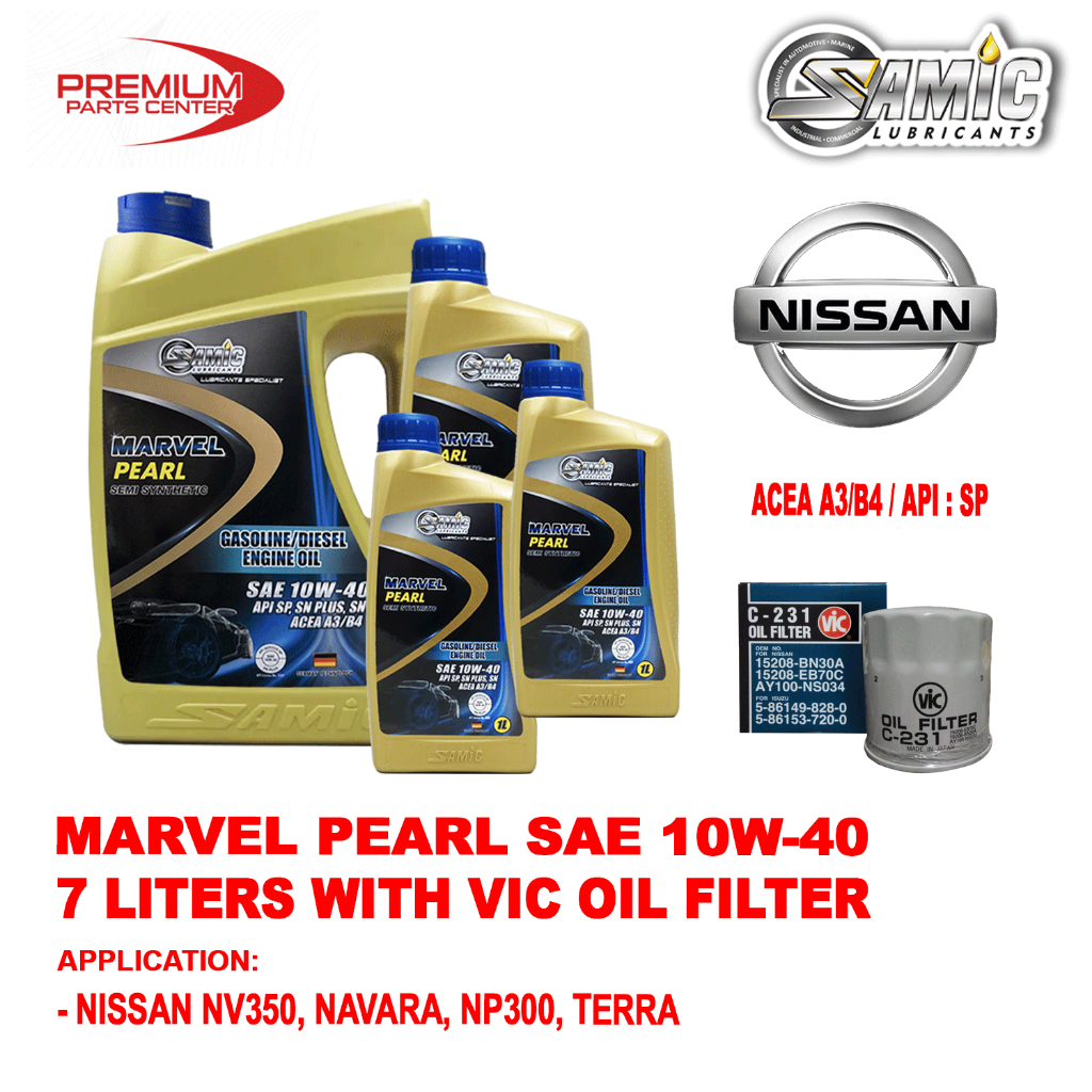 SAMIC MARVEL PEARL 10W40 7 Liters NISSAN Navara , NP300 , Terra , NV350 ...