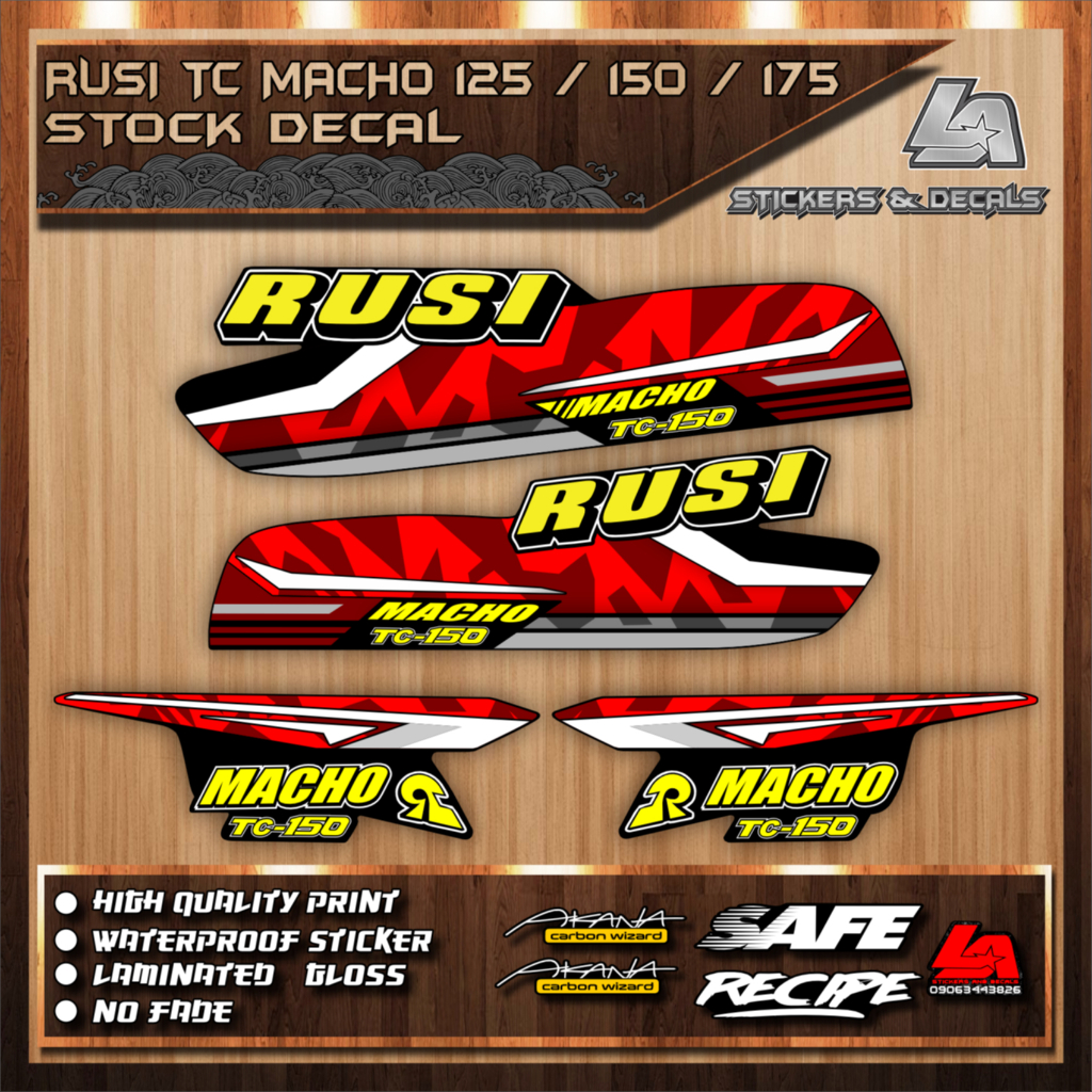 RUSI TC MACHO 125 / 150 / 175 STOCK DECAL CAMOU STICKER COVER | Shopee ...