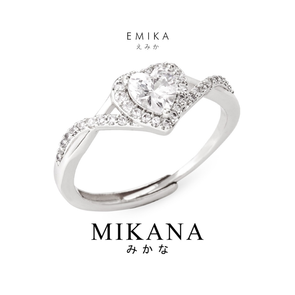 Mikana Gems and Grace Emika White Gold Plated Adjustable Ring for Women ...