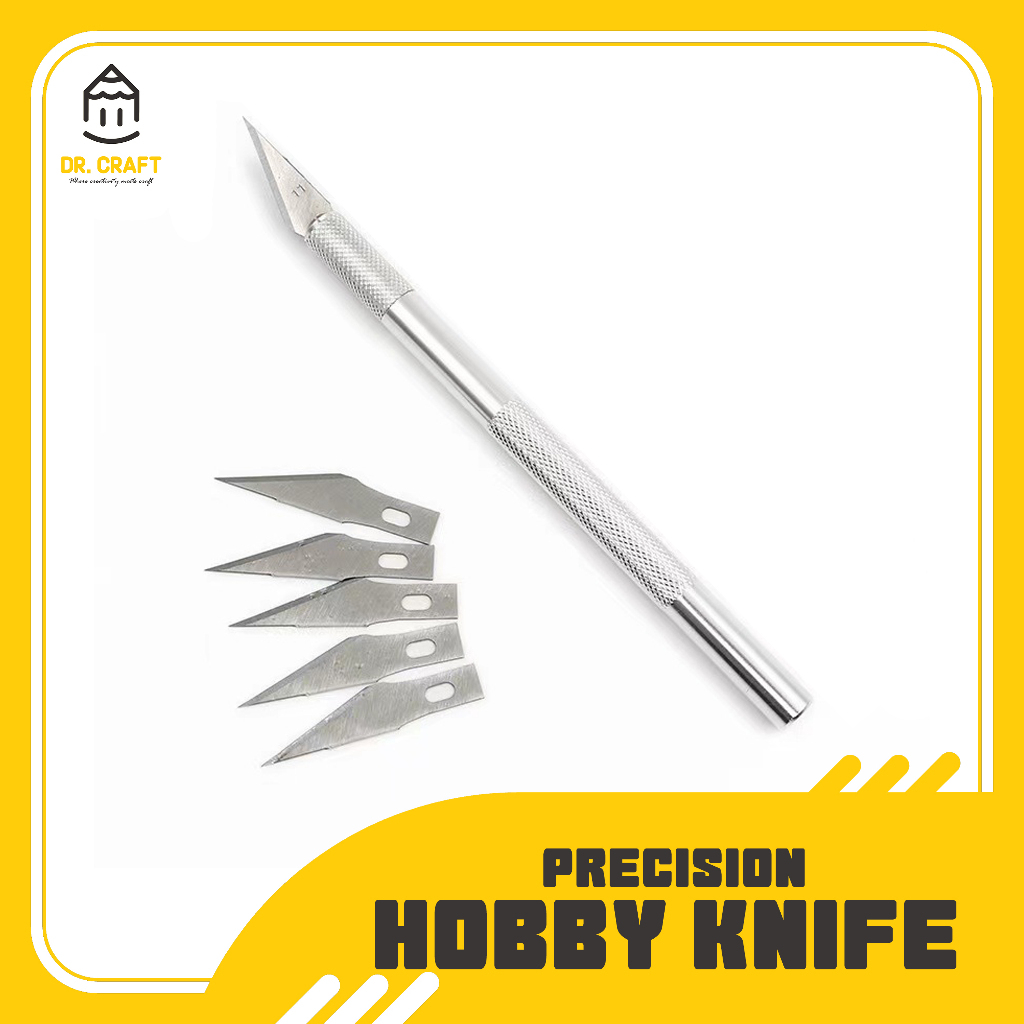 Precision Hobby Knife With 5 Blades For Arts And Crafts Wood Carving ...