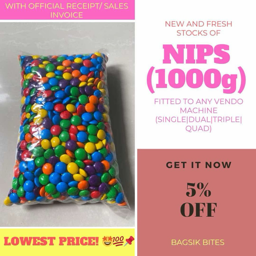 VENDO/VENDING MACHINE REFILL: Nips (1000grams) | Shopee Philippines