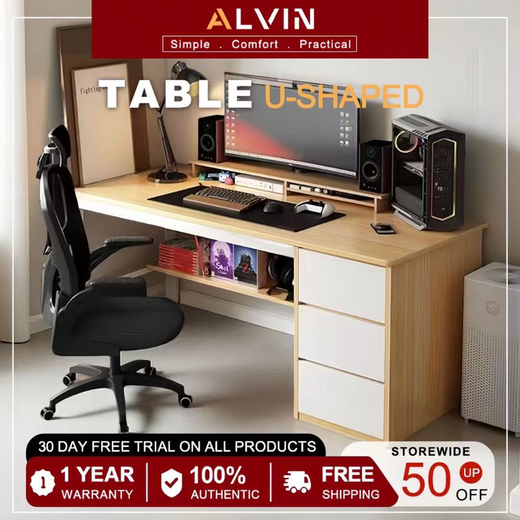 ALVIN Table Computer Desk Study Desk Office Desk With Three Drawers【30 ...