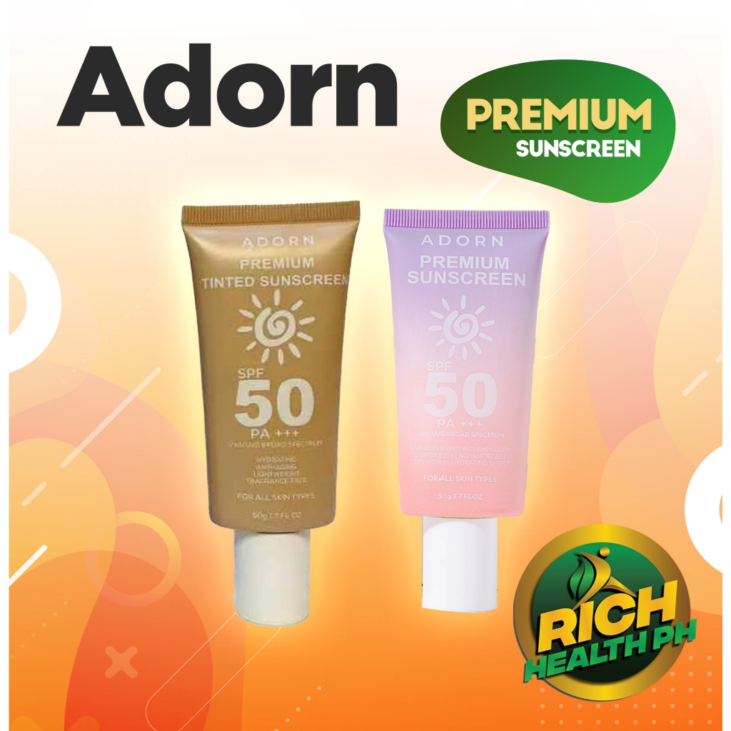 Adorn Premium Sunscreen SPF50 PA++++ 50mL | Shopee Philippines