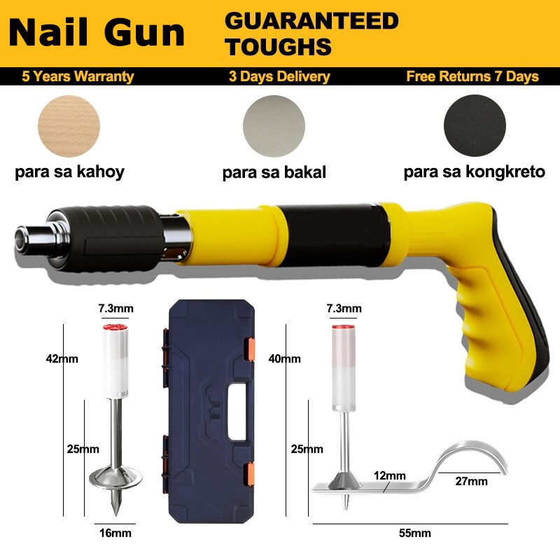 Nail Gun Heavy Duty Original Nailer Shooter Mini Munual Concrete Rivet ...