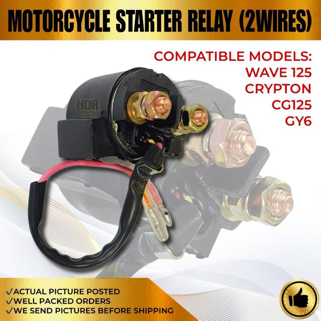 HDR | STARTER RELAY 2WIRES WAVE 125 / GY6 125 / TMX155 JAPAN QUALITY ...