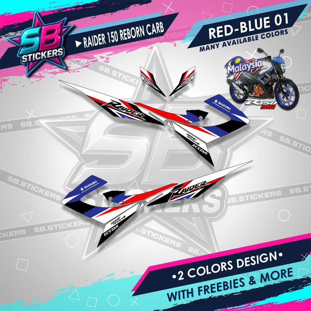 RAIDER 150 CARB MALAYSIAN STICKER DECALS ( 2 COLORS DESIGN )【SB DECALS ...