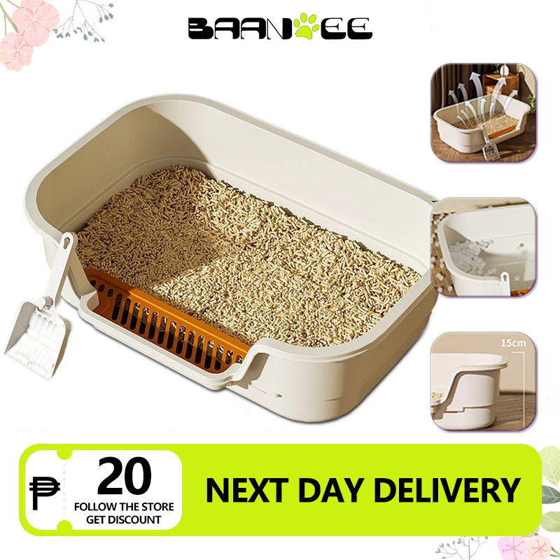 Cat Litter Box With Scooper Cat Poop Box kitten Toilet Short-legged cat ...